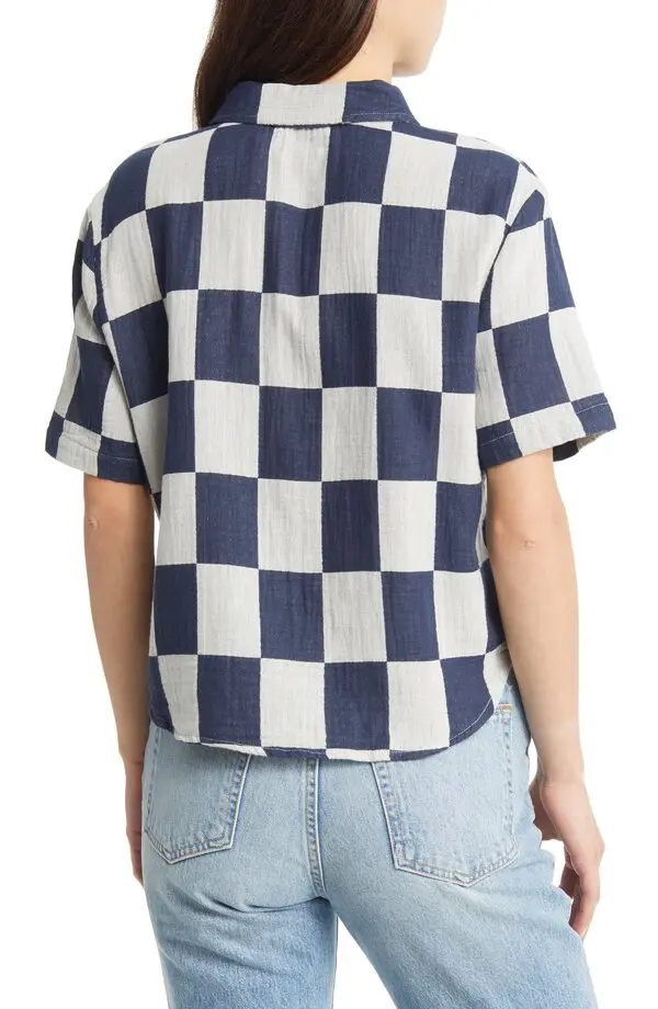 Brixton Mykonos Check Cotton Camp Shirt