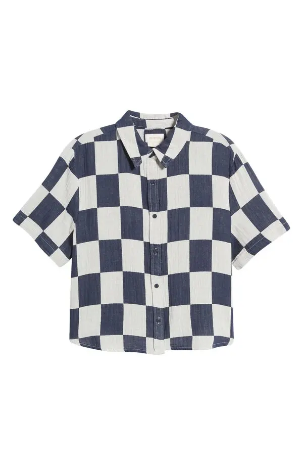 Brixton Mykonos Check Cotton Camp Shirt