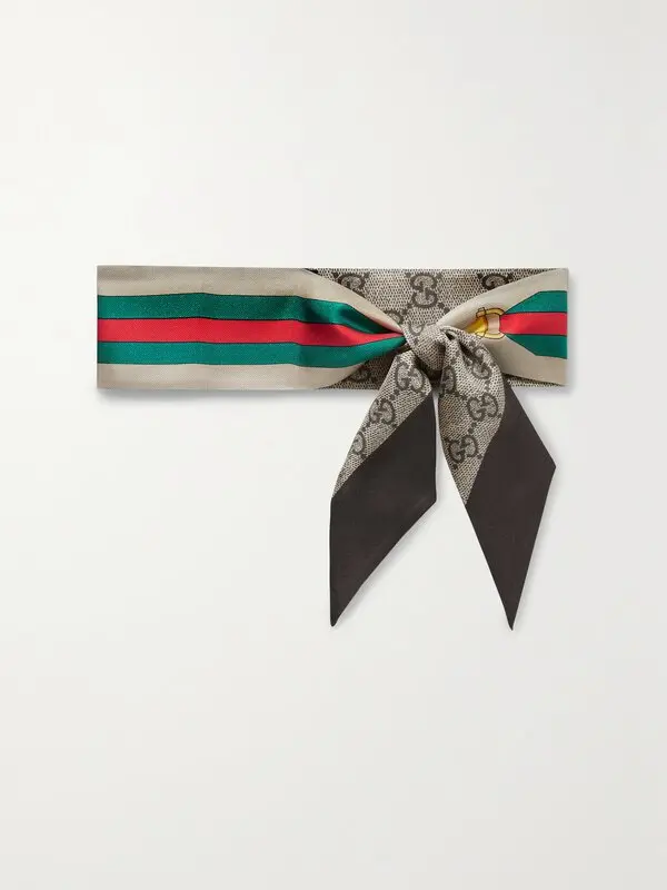 Gucci Printed Silk-twill Scarf - Neutrals
