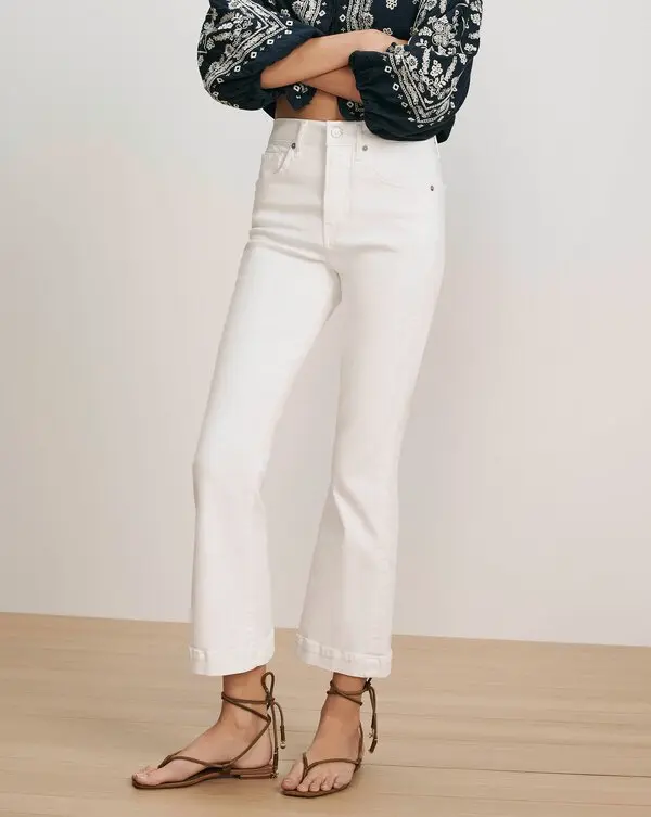 Veronica Beard Carson Kick-flare Jean - White