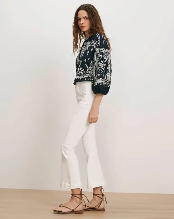 Veronica Beard Carson Kick-flare Jean - White