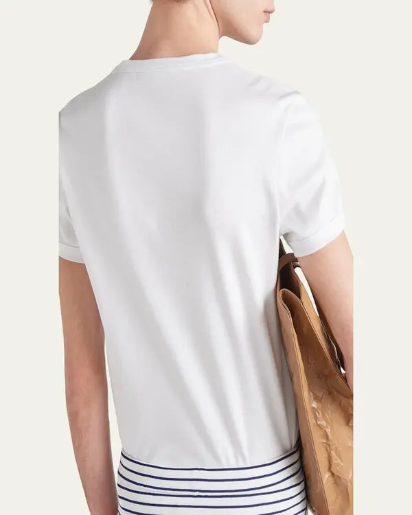 Prada T-shirt With Enameled Triangle Logo