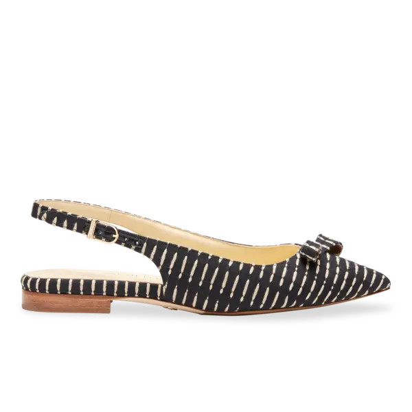 Sarah Flint Natalie Slingback Ballet Flat - Black Stitch Textile
