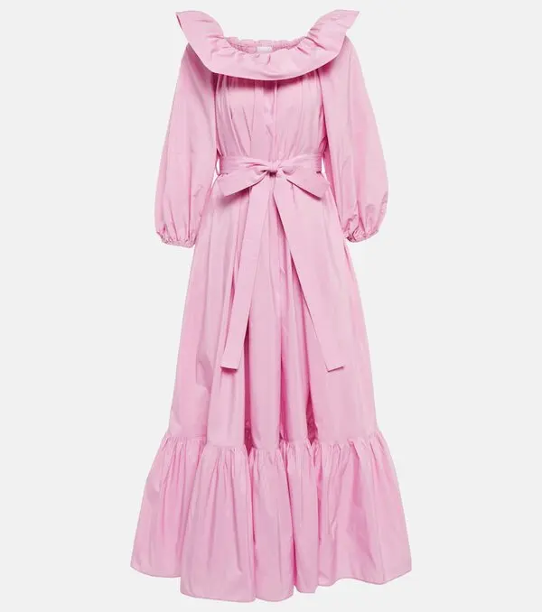 Patou Off-shoulder Faille Maxi Dress