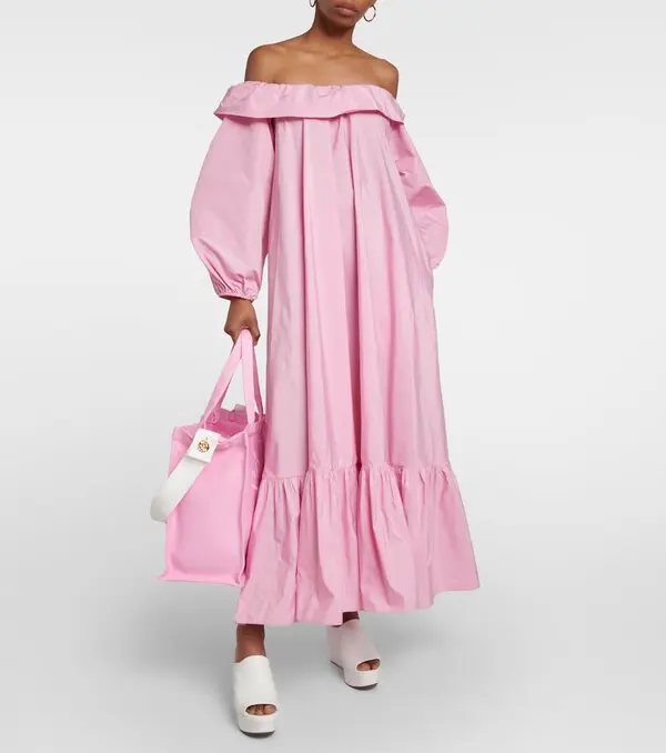 Patou Off-shoulder Faille Maxi Dress