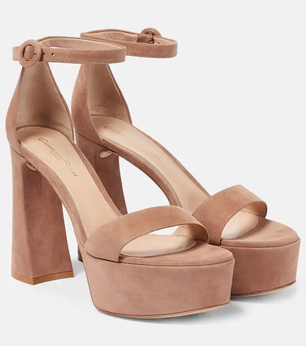 GIANVITO ROSSI Sheridan Platform Sandals - Beige