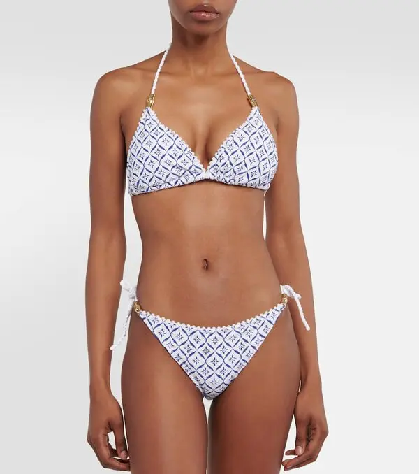 Heidi Klein Printed Triangle Bikini Top