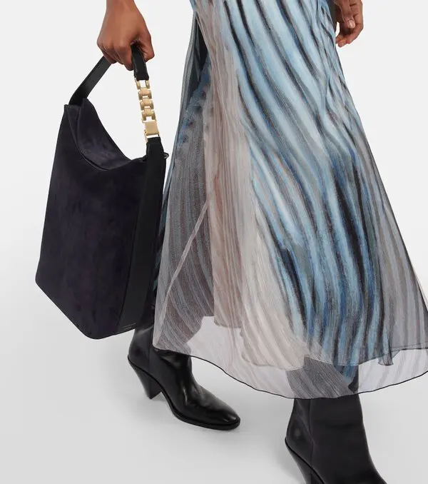 Victoria Beckham Belt Large Suede Tote Bag In Blue - 40% Off  display picture 3