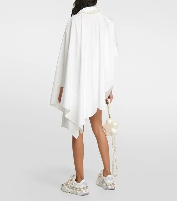 ジュンヤワタナベ Women's Pearl Shirt Dress ホワイト Junya Watanabe Pearl-Detail Cotton Shirt Dress In White - 40% Off
