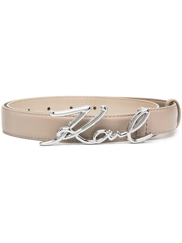 Karl Lagerfeld K/signature Logo Belt - Neutrals