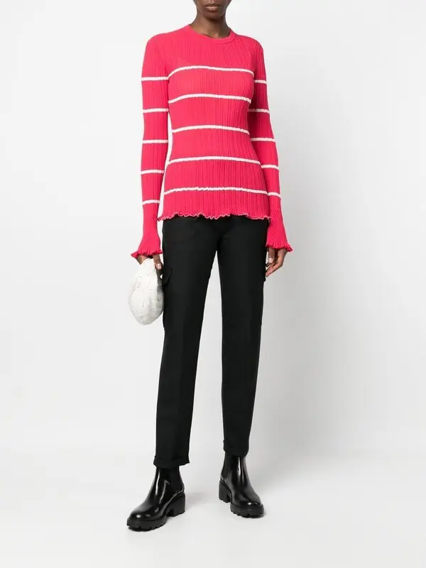 3.1 Phillip Lim Striped Ribbed-knit Top
