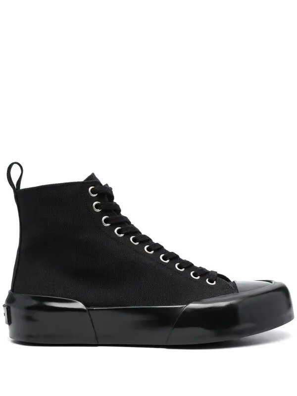 JIL SANDER High-top Canvas Sneakers - Black