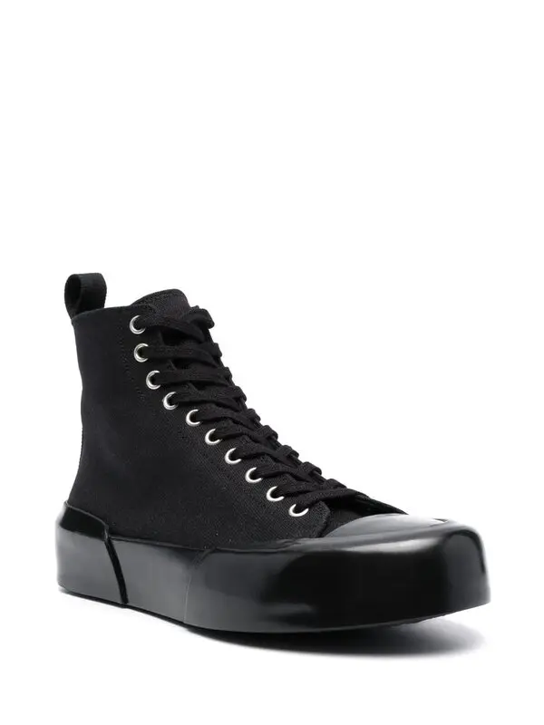 JIL SANDER High-top Canvas Sneakers - Black