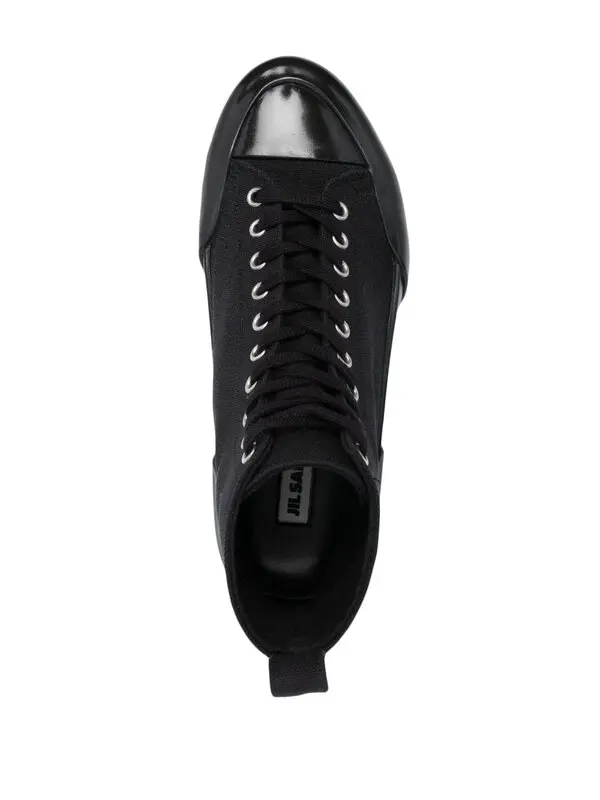 JIL SANDER High-top Canvas Sneakers - Black