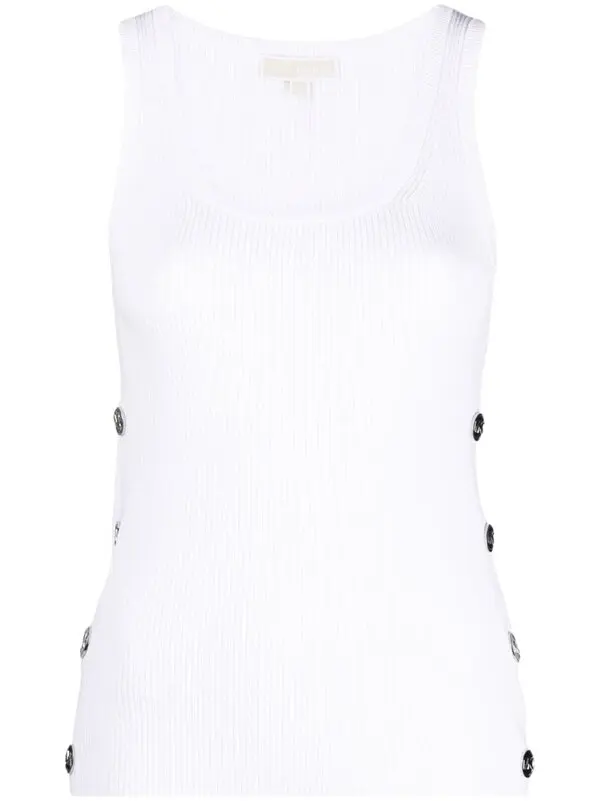 Michael Kors Button-embellished Ribbed Tank Top