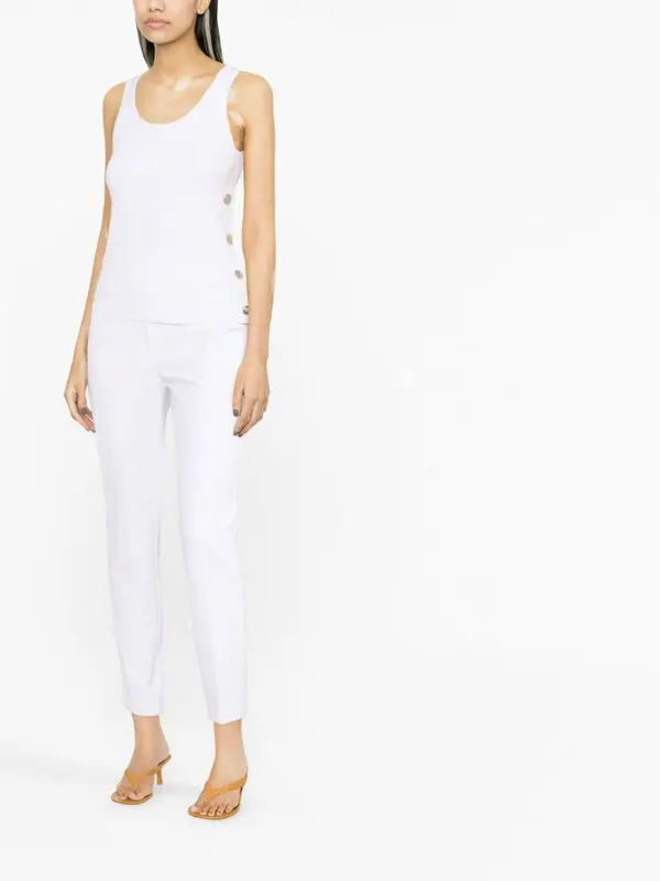 Michael Kors Button-embellished Ribbed Tank Top