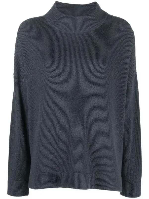 Brunello Cucinelli Ribbed Turtleneck Jumper - Blue