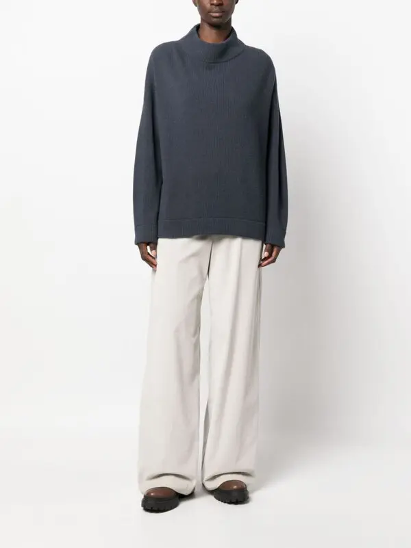 Brunello Cucinelli Ribbed Turtleneck Jumper - Blue