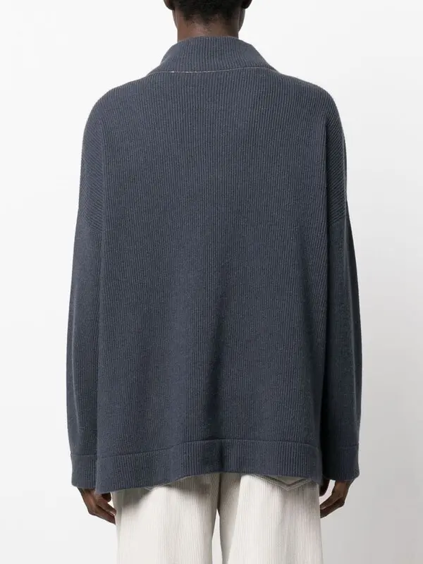 Brunello Cucinelli Ribbed Turtleneck Jumper - Blue