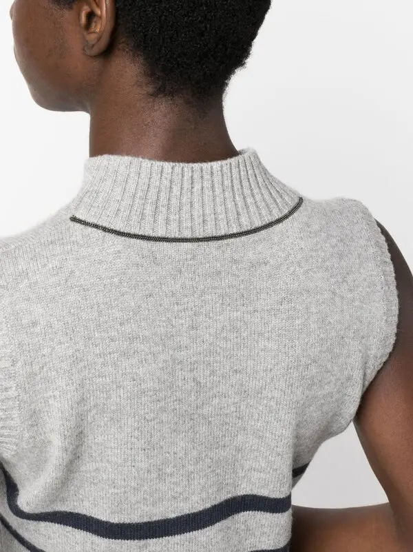 Brunello Cucinelli Striped Cashmere Vest