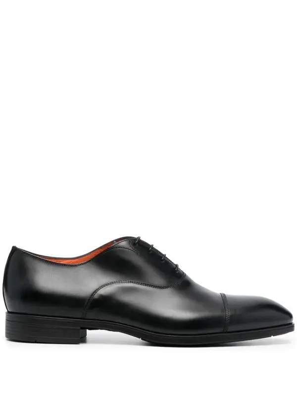 Santoni Leather Oxford Shoes - Black