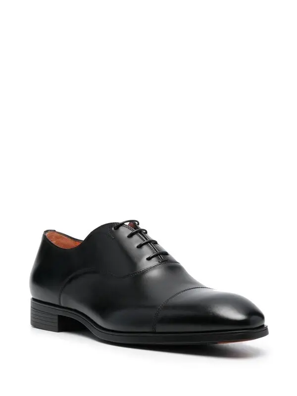 Santoni Leather Oxford Shoes - Black