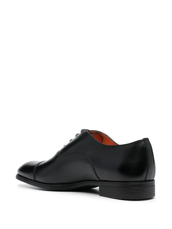Santoni Leather Oxford Shoes - Black