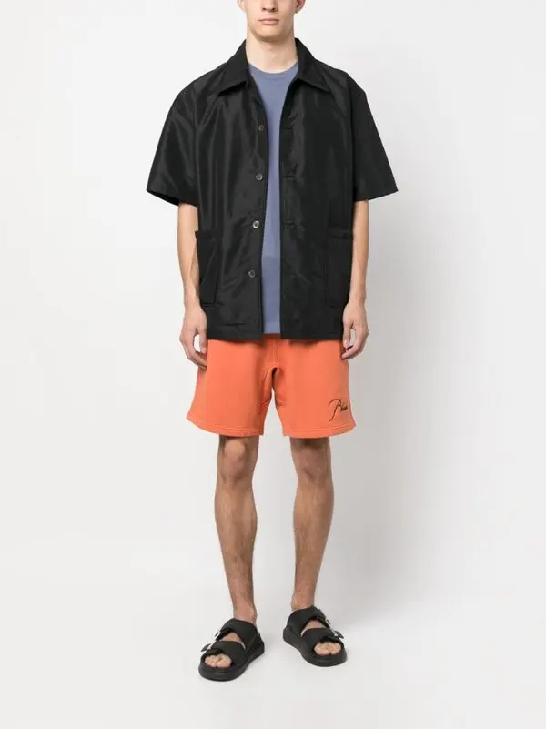 Rhude Embroidered Cotton Track Shorts - Orange