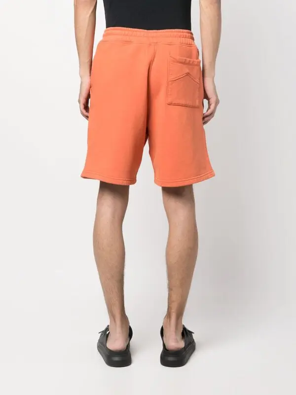 Rhude Embroidered Cotton Track Shorts - Orange