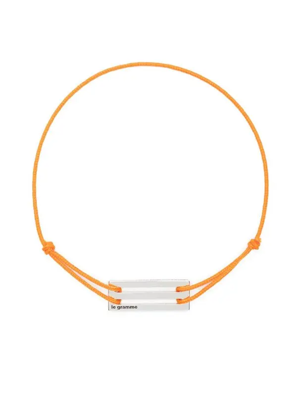 Le Gramme 2.5g Sterling Silver Cord Bracelet - Orange