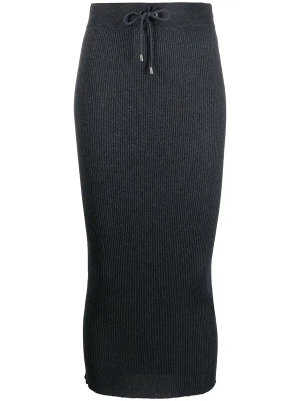 Brunello Cucinelli Ribbed-knit Midi Skirt