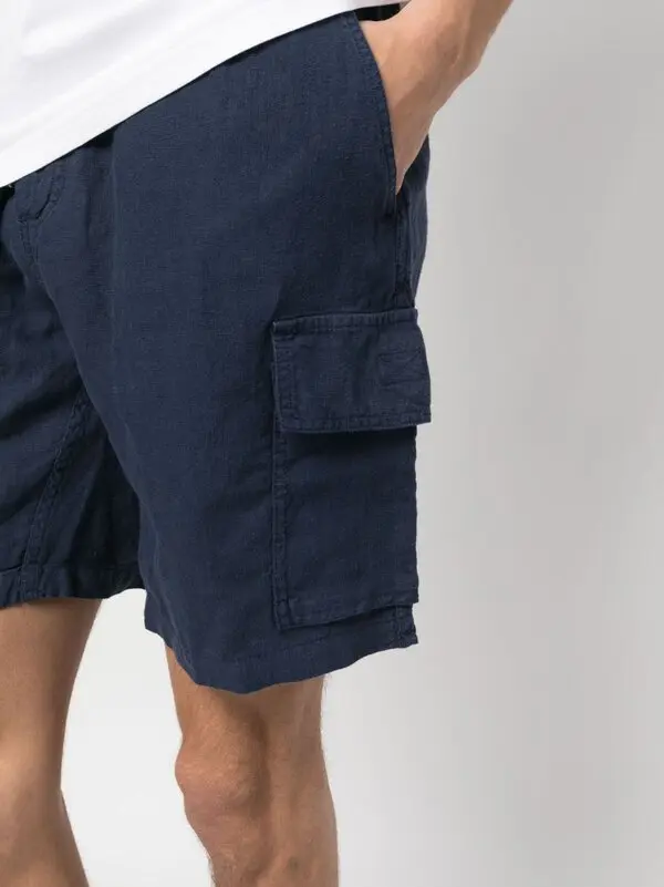 Vilebrequin Navy Linen Cargo Shorts - Blue