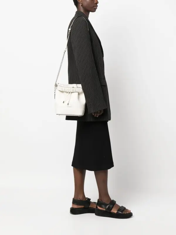 LANCEL Grained-texture Leather Bucket Bag