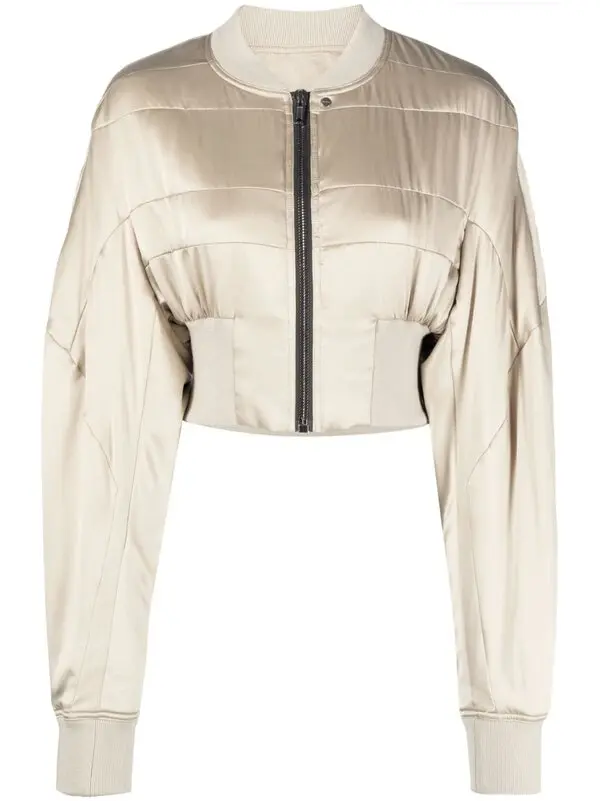 Rick Owens Girders Cropped Bomber Jacket - Neutrals