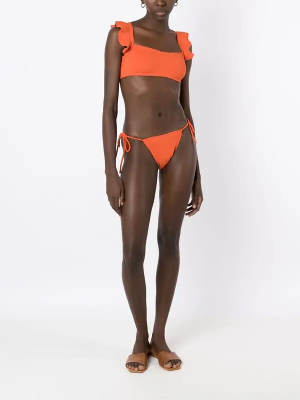 CLUBE BOSSA Malgosia Ruffle-hem Bikini Bottoms - Orange