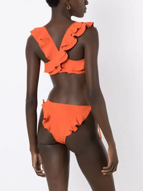 CLUBE BOSSA Malgosia Ruffle-hem Bikini Bottoms - Orange
