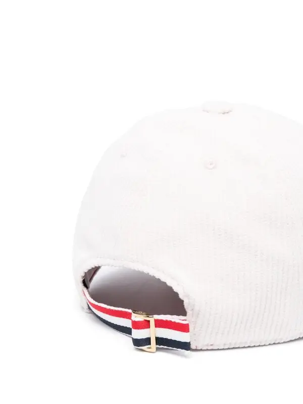 Thom Browne Corduroy Baseball Cap With Embroidered Bee Detail