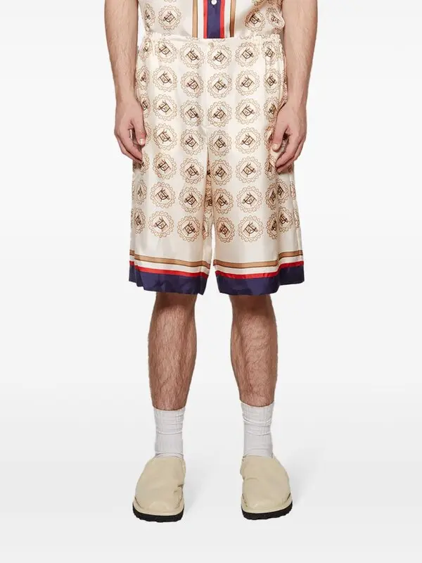 Gucci Graphic-print Silk Shorts