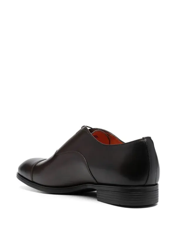 Santoni Almond-toe Leather Lace-up Shoes - Brown