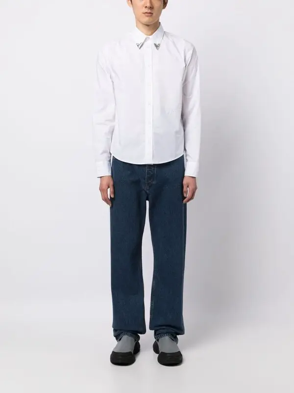 Off-White Straight-point Collar Shirt