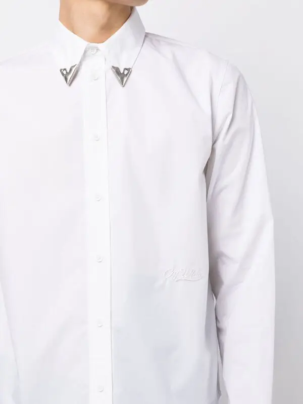 Off-White Straight-point Collar Shirt