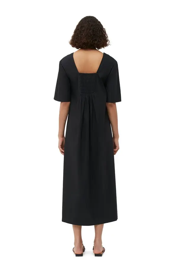ganni poplin maxi dress GANNI White Cotton Poplin Smock Maxi Dress