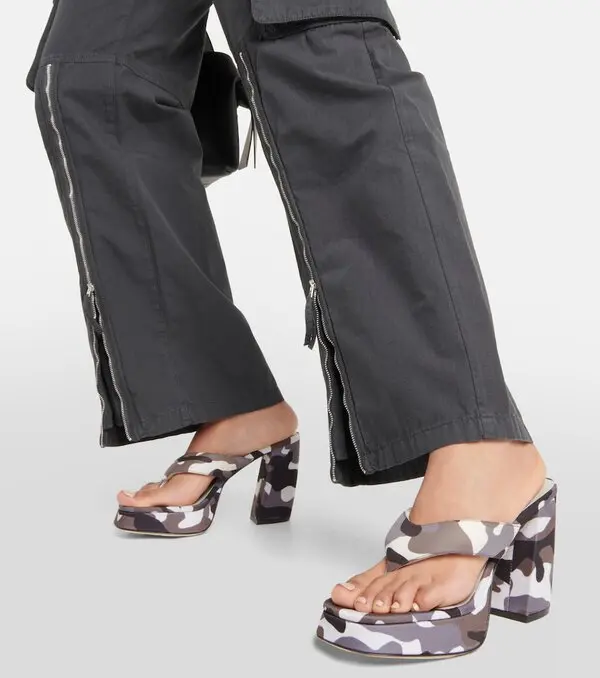 GIA BORGHINI Gia 17 Platform Thong Sandals - Multicoloured