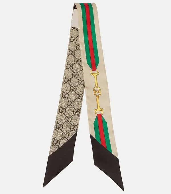 Gucci Gg Printed Silk Scarf - Multicoloured