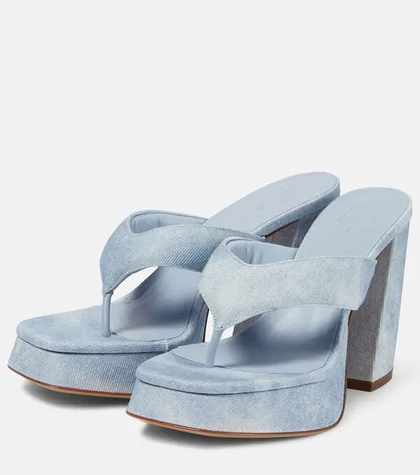GIA BORGHINI Gia 17 Uni Platform Thong Sandals - Blue