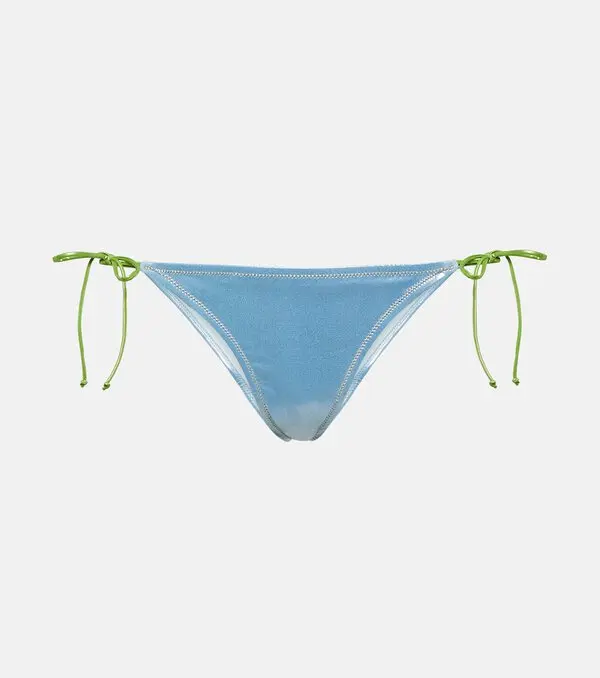 REINA OLGA Love Triangle Lamé Bikini Bottoms - Multicoloured