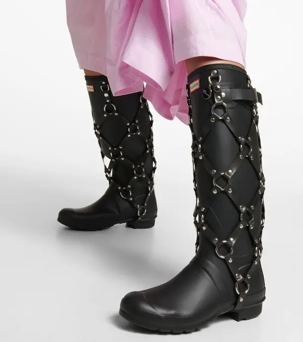 Noir Kei Ninomiya Hunter Harness-Detail Rain Boots In Black - 40