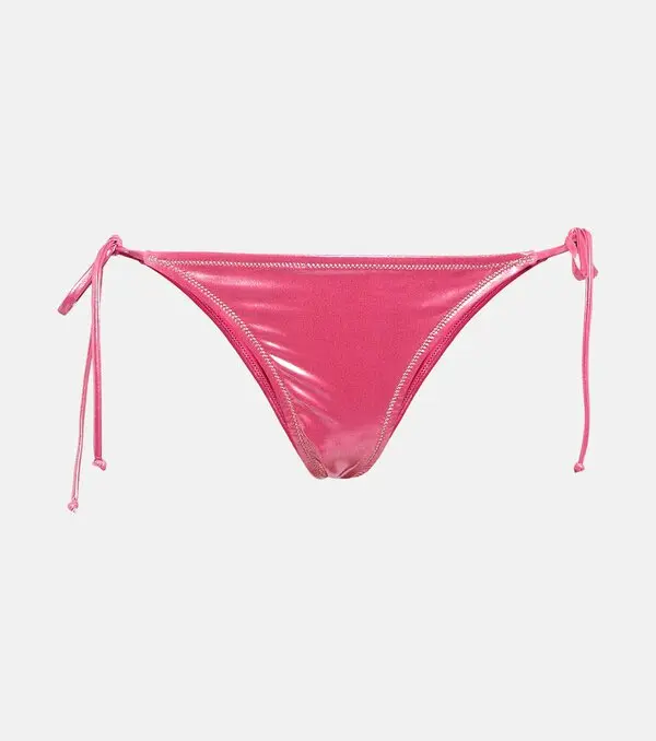 REINA OLGA Love Lamé Bikini Bottom - Pink