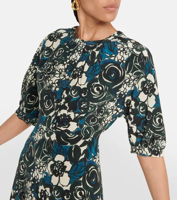 Max Mara Floral Silk Crêpe Midi Dress - Multicoloured