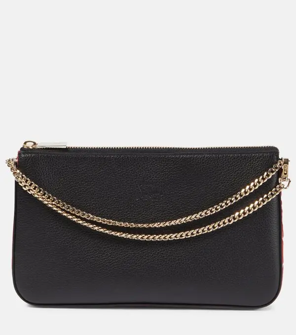 CHRISTIAN LOUBOUTIN Loubila Leather Clutch - Black